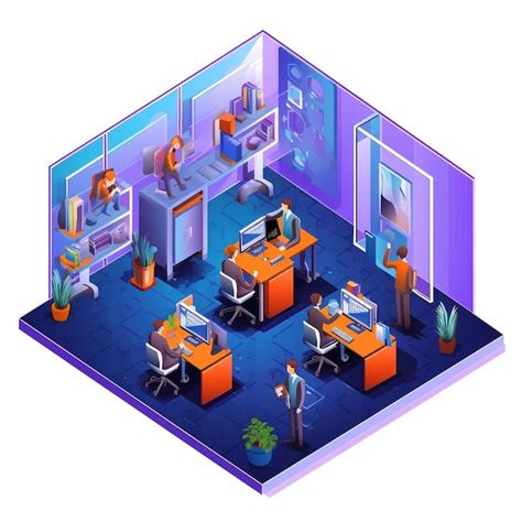 Premium Ai Image Illustration Of Office Workers In An It Solutions