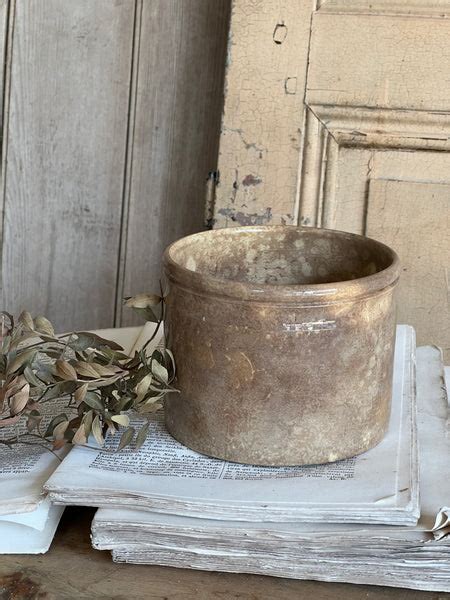Vintage Worn French Confiture Pot Ivy Joan Home