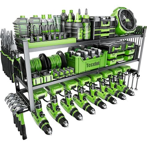 Yichuhaoxi 3 Layer 16 In Black Steel Heavy Duty Drill Tool Organizer Wall Rack With 8 Slot