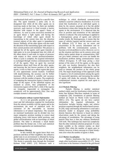 An Overview Of Localization Methods For Multi Agent Systems Pdf