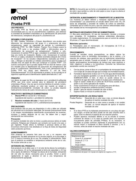 R30854301 Pyr Test Kit Pdf Estreptococo Las Bacterias