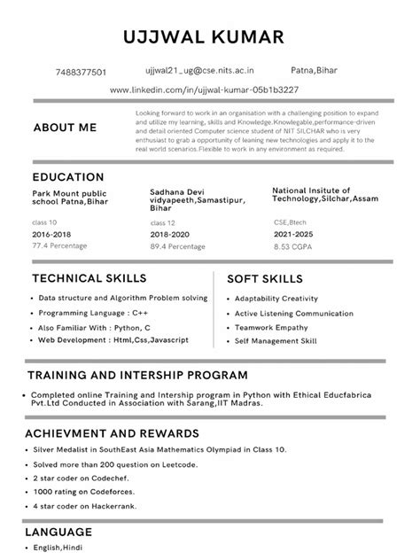 ujjwal resume pdf