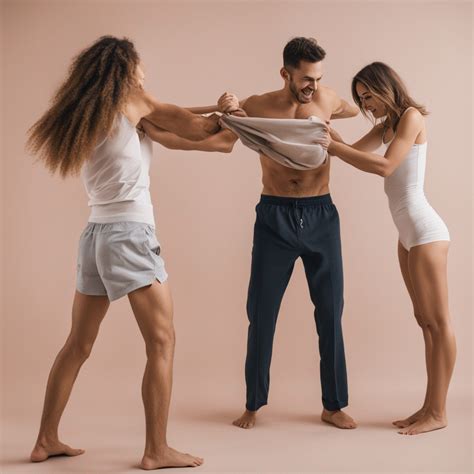 Women Pull A Mans Pants Down And Hold His Boxers By John7890246 On