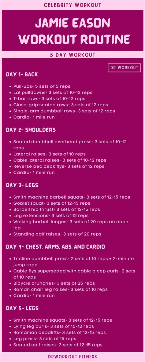 Jamie Easons Workout Routine And Diet Plan Dr Workout