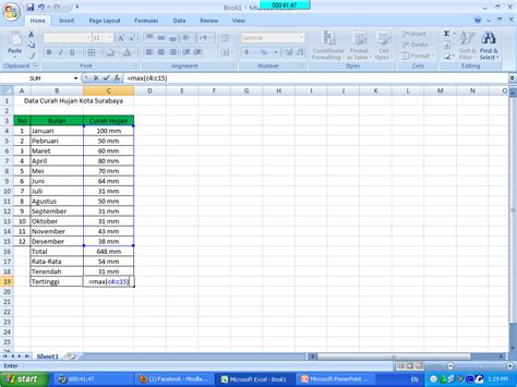 MS Excel Menggunakan Rumus SUM AVERAGE MIN Dan MAX Blogger Sejoli