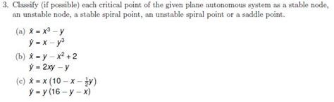 solved 3 classify if possible each critical point of the