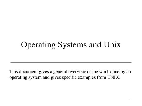 PPT Operating Systems And Unix PowerPoint Presentation Free Download ID