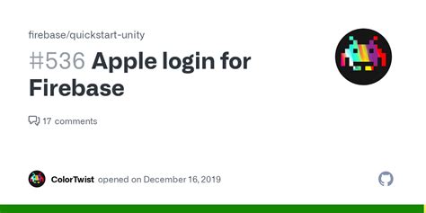 apple login for firebase · issue 536 · firebase quickstart unity · github