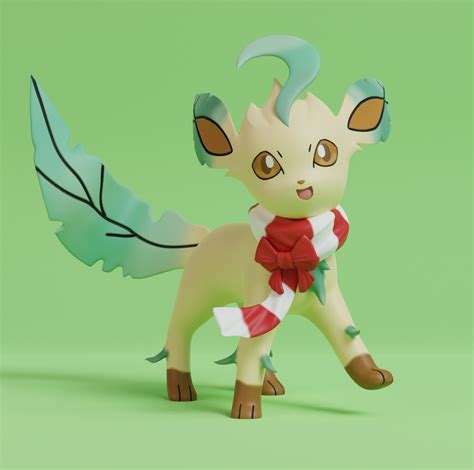 Stl File Pokemon Christmas Leafeon 🐉 ・3d Printable Model To Download