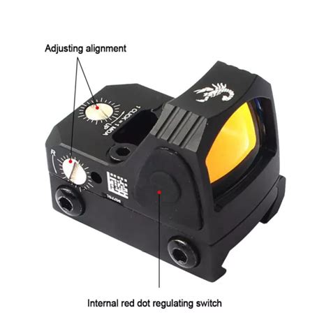 Mini Rmr Red Dot Sight Collimator Reflex Optic Sight Scope 20mm Rail