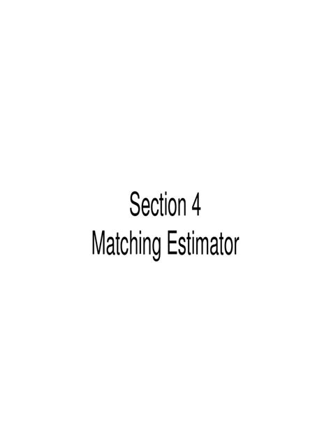 Matching Estimator Pdf Regression Analysis Estimator
