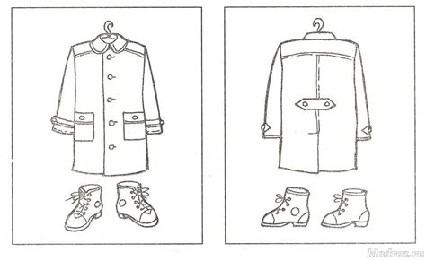 Задание для детей средней группы ДОУ Раскрась на этих рисунках только правые рукава и правые