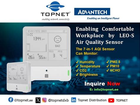 Topnews Advantech Topnet Airquality Sensor Humidity Temperatures Brightness Dubai