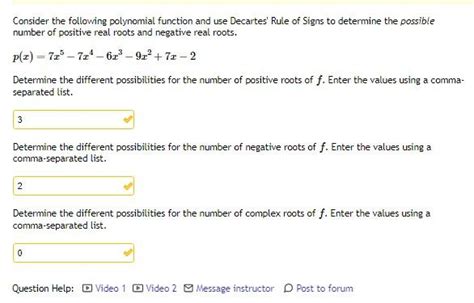 Solved Consider The Following Polynomial Function And Use Chegg