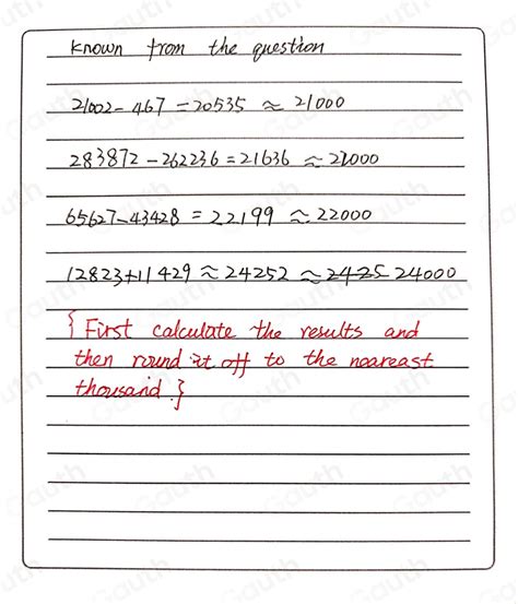 Solved Round Each Number In Each Expression To The Nearest Thousand