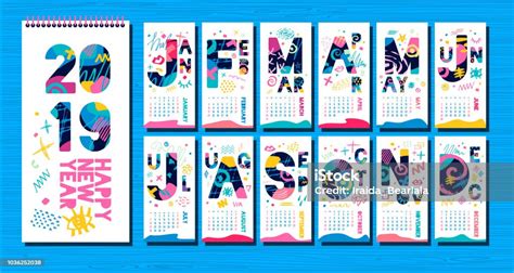 벽 달력 템플릿 2019입니다 수직 월별 캘린더 템플릿 글자 인쇄 술입니다 11월에 대한 스톡 벡터 아트 및 기타 이미지 11월 12월 1월 Istock