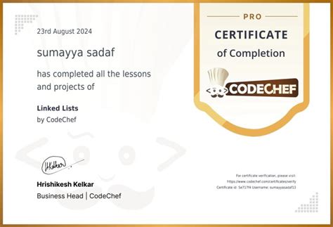 Sumayya Sadaf On Linkedin Codechef Linkedlists Programming