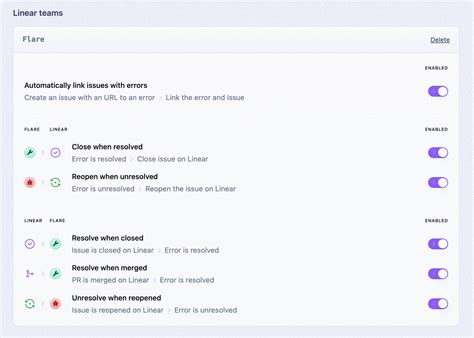 linear integration documentation flare