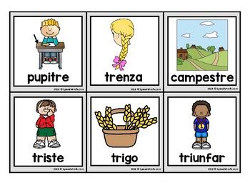 Silabas Trabadas Picture Cards BUNDLE Spanish Profe