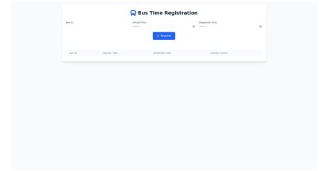 Bus Registration System Free React Tailwind Component