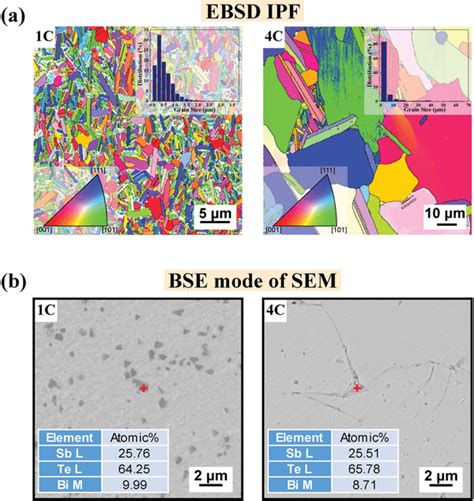 Microstructure Of The 1c And 4c Samples In A The Ebsd Inverse Pole