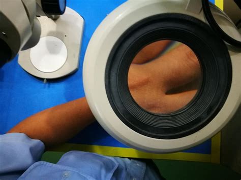 Premium Photo Cropped Hand Seen Through Equipment