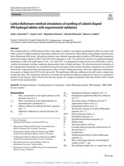 Lattice Boltzmann Method Simulations Of Swelling Of Cuboid Shaped Ipn