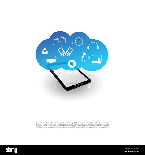 Cloud Computing Design Concept Digital Network Connections