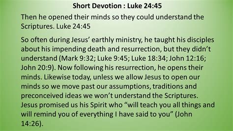 Short Devotion Luke 2445 Susan Barnes