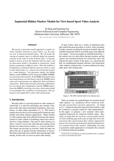 Pdf Segmental Hidden Markov Models For View Based Sport Video Analysis