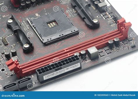 Closeup Ddr Slot On Msi Motherboard Stock Image Image Of Board Object