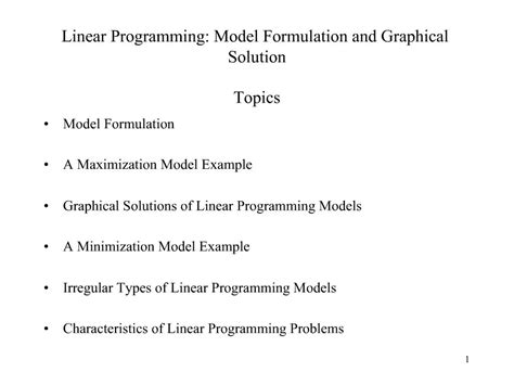 PPT Linear Programming Model Formulation And Graphical Solution Topics PowerPoint