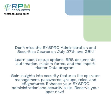 Rpm Resources On Linkedin Syspro Erp Sysprotraining Training Supplychain