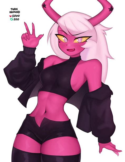 Rule 34 Amadeen Breasts Female Female Only Helluva Boss Simple Background Succubus Tagme