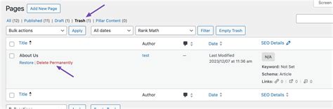 How To Easily Delete A WordPress Page Rank Math