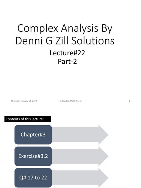 Exercise32 Q17 To 22 Complex Analysis By Denni G Zill Solutions Pdf