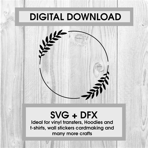 scroll circle leaf border svg and dfx cutting file t shirt design card making vinyl crafts