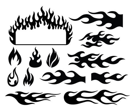 Flame Svg Bundle For Cut Files Project Flame Clipart Flame Silhouette