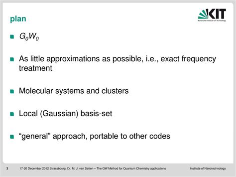 the gw method for quantum chemistry applications theory