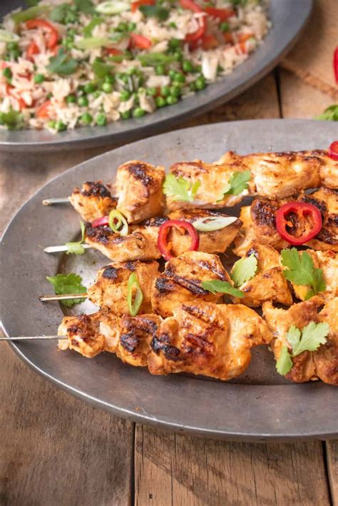 Grilled Thai Chicken Kabob Skewers Culinary Ginger