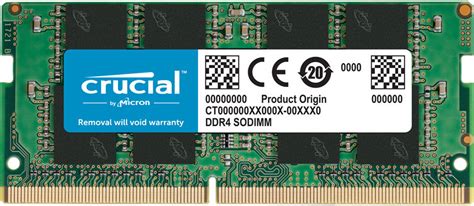 Crucial 16gb Ddr4 Sodimm Memory Module 3200mhz Clock Speed 22 22 22 Timings Unbuffered 1 2v
