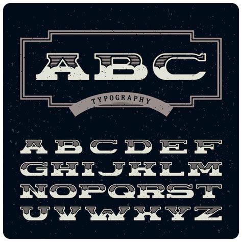 대담한 빈티지 글꼴 세트 프리미엄 벡터