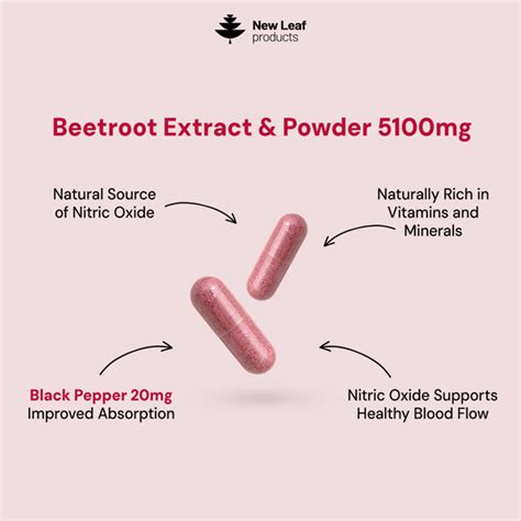 New Leaf Products Beetroot Capsules 5000mg Ps Vegan Capsule Health