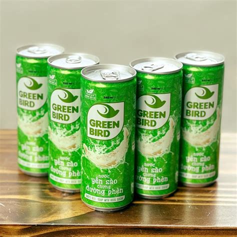 Nước Yến Sào Chưng Đường Phèn Green Bird Lốc 6 Lon X 240ml Siêu Thị Luxy