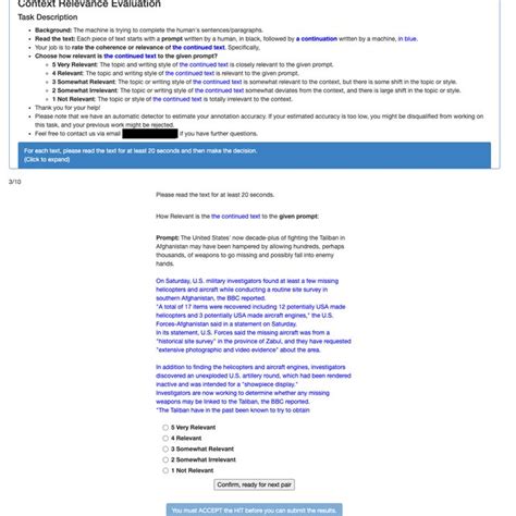 Human Evaluation Instructions For Context Relevance Evaluation Download Scientific Diagram