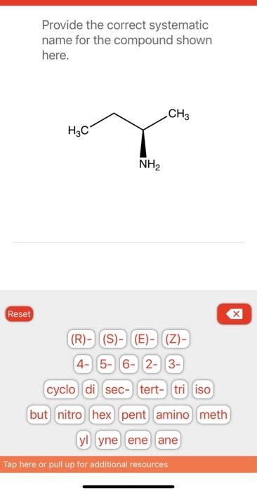 Solved Provide The Correct Systematic Name For The Compound