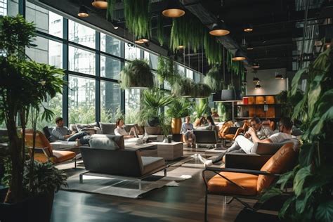A Calming Photo Of An Open Space Office Showing A Relaxation Zone