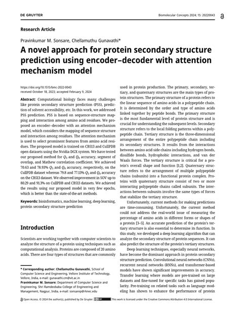 pdf a novel approach for protein secondary structure prediction using