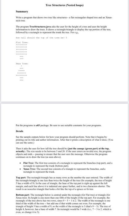 Solved Tree Structures Nested Loops Summary Write A