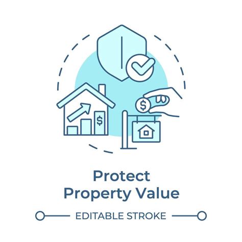Protect Property Value Soft Blue Concept Icon Housing Association